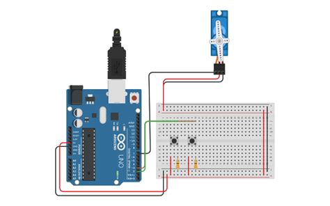 Circuit Design Servo Con Pulsadores Tinkercad