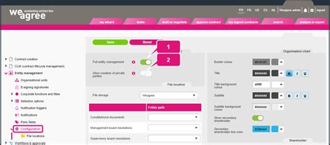 General Entity Management Configuration Weagree