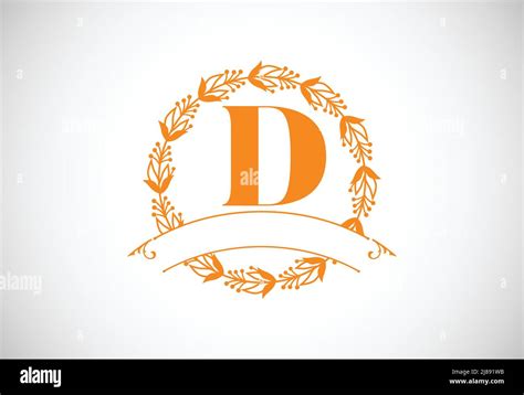 Floral Alphabet Monogram Letter D Monogram Initials For Wedding