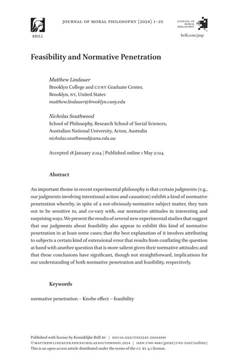 Pdf Feasibility And Normative Penetration