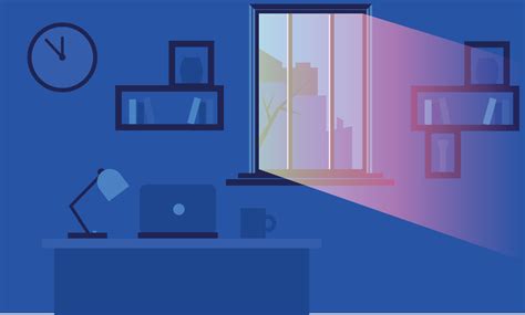 A Room With A Laptop Night Beam Of Light 13462066 Vector Art At Vecteezy