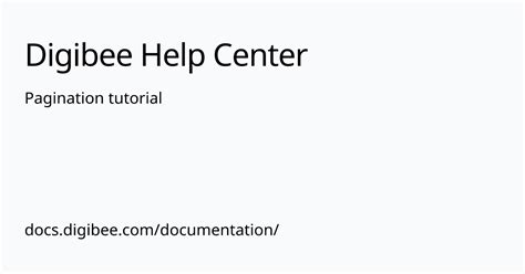 Pagination Tutorial Digibee Documentation