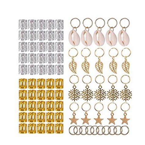 Jmliang Metal Hair Braids Accessories Kit 80 Pcs Dreadlocks Beads Cuffs
