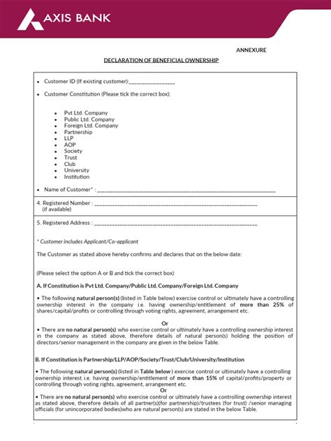 Beneficial Ownership Declaration Pdf Ownership Trust Law