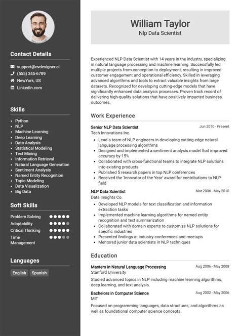 14 Data Scientist Cv Examples And Templates For 2025 Cvdesigner Ai