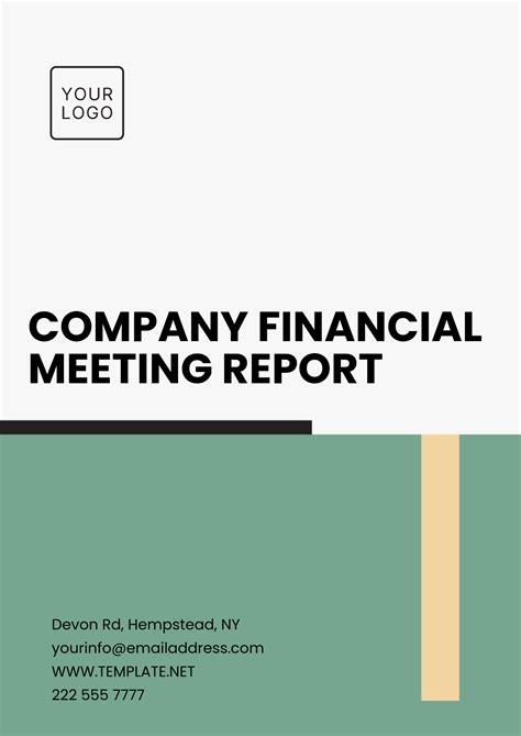 Free Monthly Financial Report Template To Edit Online