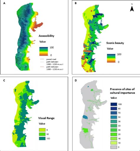 Standardized Attribute Maps A Accessibility B Scenic Beauty C Download Scientific Diagram