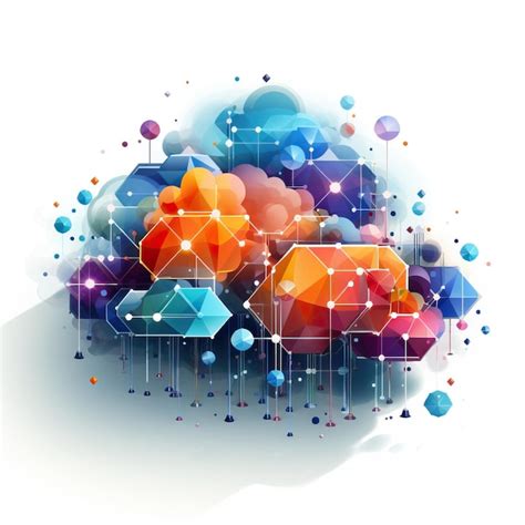 Geometric Vector Cloud Computing Vector On White Backgrou Premium Ai
