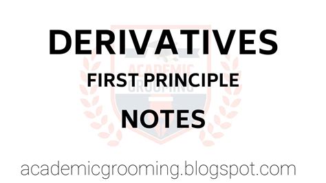 Class 11 Mathematics Derivatives First Principle Notes