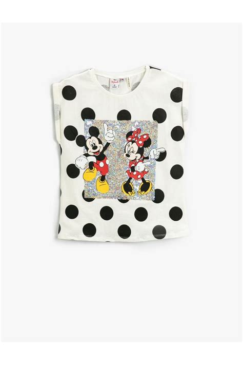 Koton Kız Çocuk Puantiyeli Pullu Mickey Mouse Tişört Fiyatı Yorumları