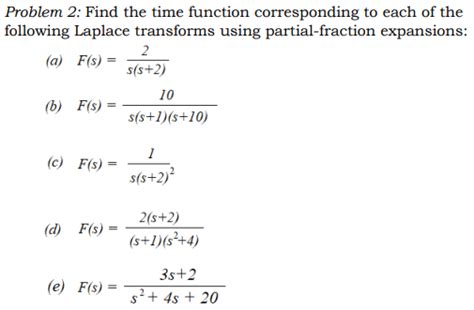 solved problem 2 find the time function corresponding to