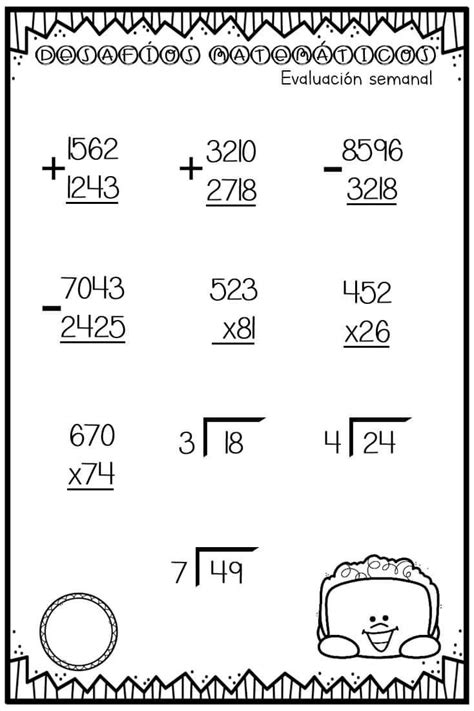 Hoja De Trabajo De Sumas Con Números Y Símbolos