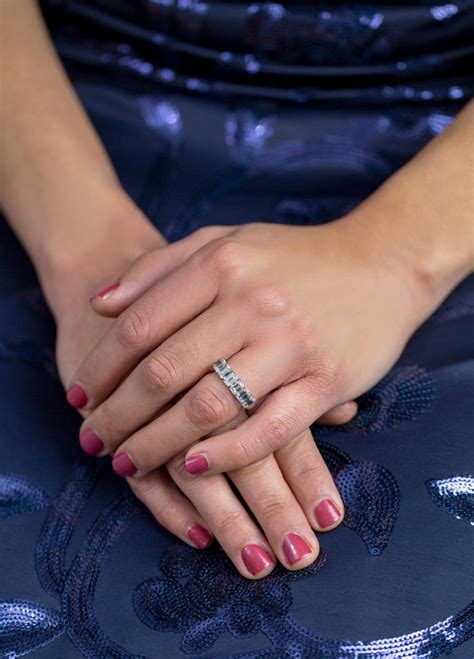 Roman Malakov 323 Carat Total Emerald Cut Diamond Seven Stone Wedding Band Ring For Sale At 1stdibs