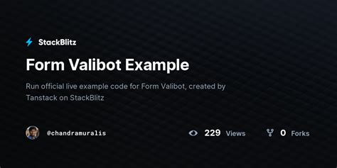 Form Valibot Example Stackblitz
