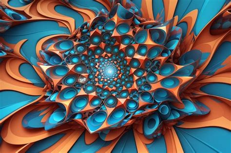 Premium Ai Image 3d Abstract Geometrical Kaleidoscope Transformation Fractal Distortion Of