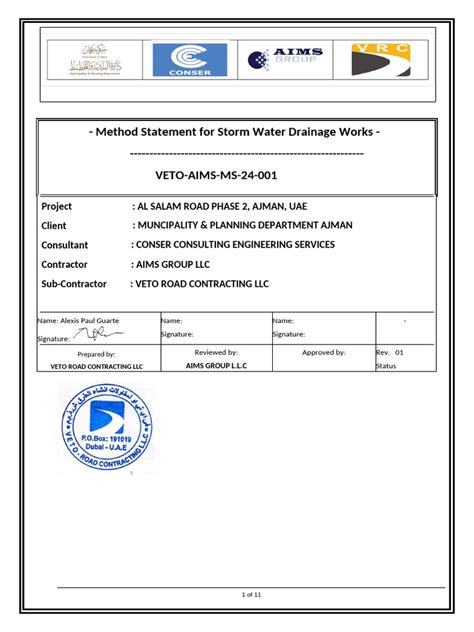 Method Statement For Excavation And Pipe Laying Pdf Pipe Fluid Conveyance Personal