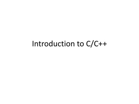 PPT Introduction To C C PowerPoint Presentation Free Download ID