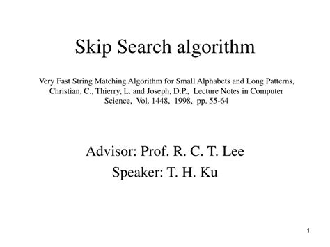 Ppt Skip Search Algorithm Powerpoint Presentation Free Download Id