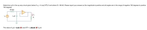 solved determine io t in the op amp circuit given below if