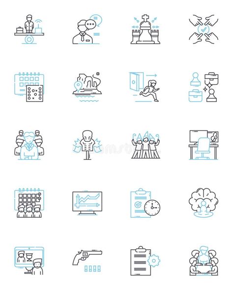 Occupational Proficiency Linear Icons Set Skills Competency