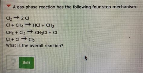 Solved A Gas Phase Reaction Has The Following Four Step