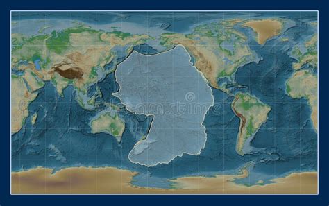 Pacific Tectonic Plate Grayscale Compact Miller Boundaries Stock Illustration Illustration