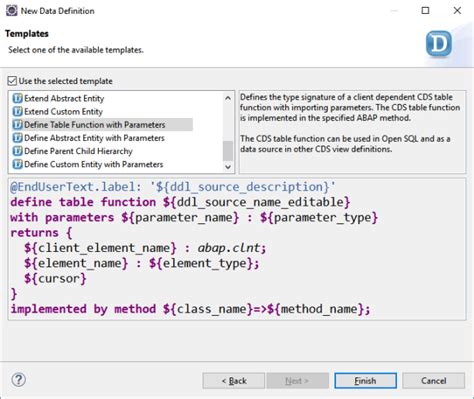 Exploring Abap On Hana 11 Cds Table Function Discovering Abap
