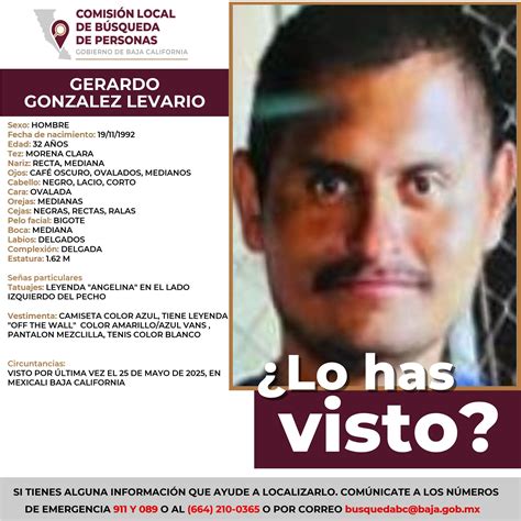 Comisión Solicitamos Tu Apoyo Para Localizar A Gerardo Gonzalez
