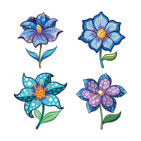 Set Of Spotted Touch Me Not Flower Realistic Design For Gardens