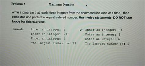 Solved Problem2 Maximum Number Write A Program That Reads