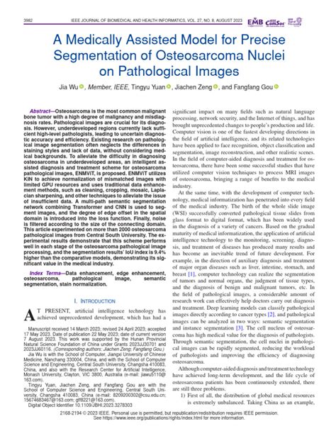 A Medically Assisted Model For Precise Segmentation Of Osteosarcoma