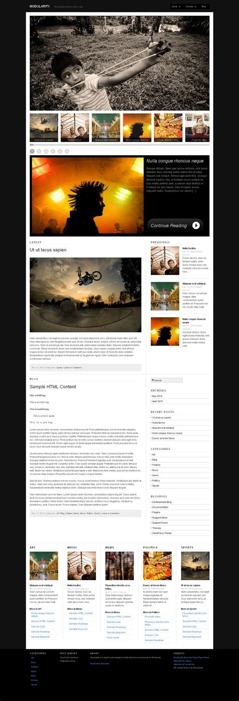 Modularity Premium Wordpress Multimedia Theme
