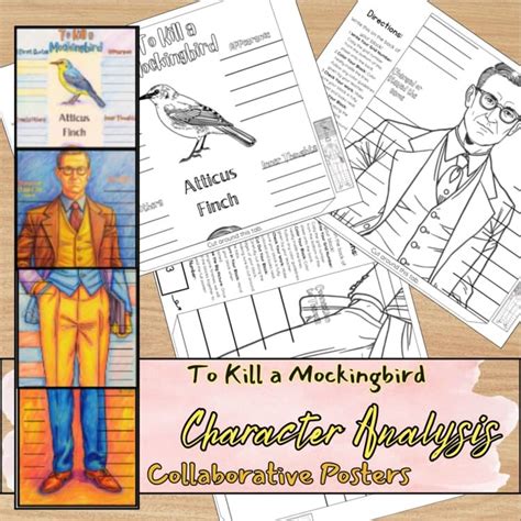 To Kill A Mockingbird Character Analysis Collaborative Posters Tpt