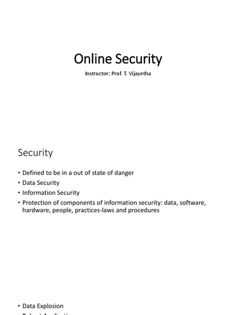 online security instructor prof t vijayetha pdf transport layer