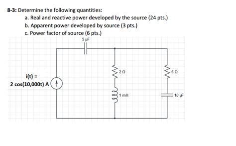 solved determine the following quantities a real and