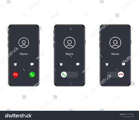 Mobile Call Screen Template Call Screensmartphone Stock Vector Royalty Free 1755786182