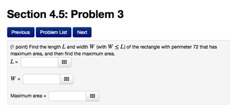 solved find the length l and width w with w