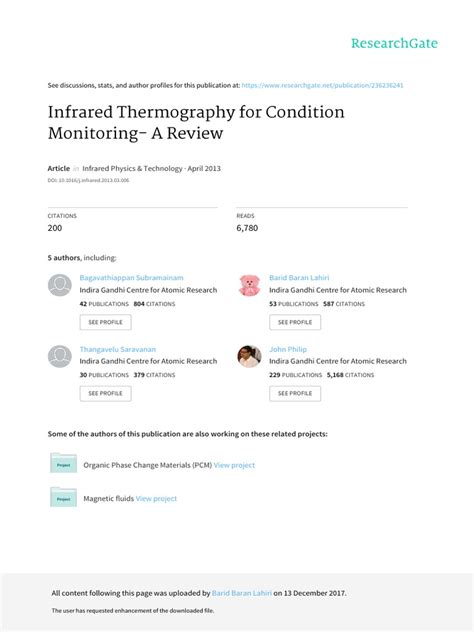 Condition Monitoring Pdf Thermography Infrared
