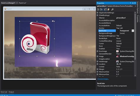 C I Have A Picture Box With An Image Without Background But It Only Takes The Color Of The