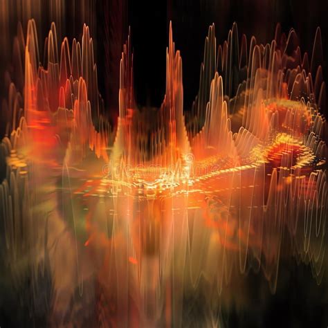 Abstract Digital Art With Vibrant Orange And Red Hues And Dynamic Flowing Lines Creating A