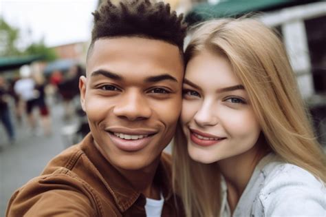 Premium Ai Image Cropped Shot Of A Young Couple Taking A Selfie While