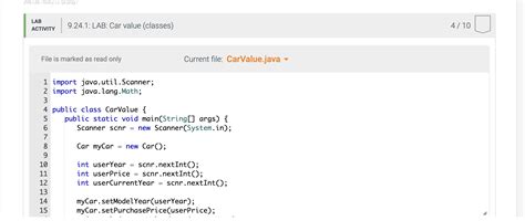 Solved 924 Lab Car Value Classes Given Main Complete