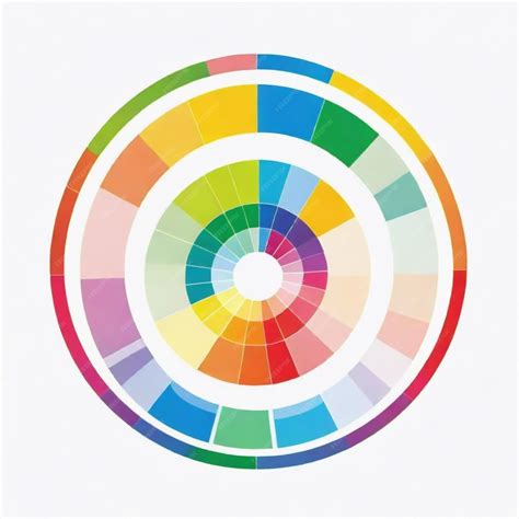 Color Wheel Cartoon Vector Set White Background Isolated Premium Ai