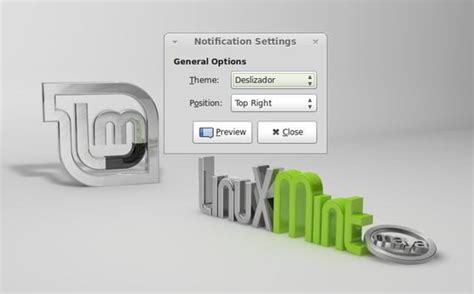 Linux Mint ポップアップ通知