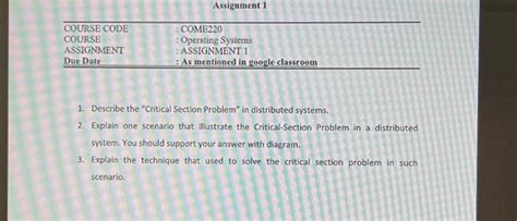Solved Course Code Course Assignment Due Date Assignment 1