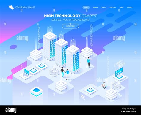 Big Data Flow Processing High Technology Concept Vector Isometric