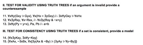 II TEST FOR VALIDITY USING TRUTH TREES If An Chegg