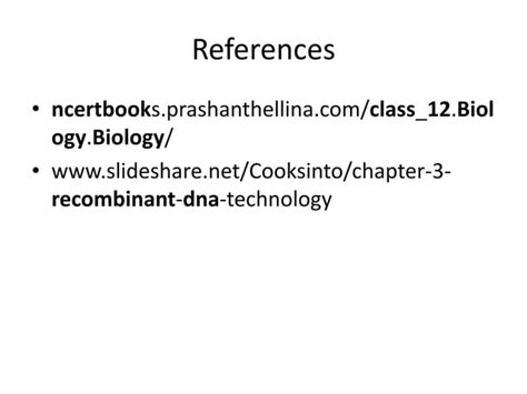 Recombinant DNA Technology PPT