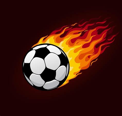 Vector Fire Flying Football Ball For Soccer Poster 13055642 Vector Art