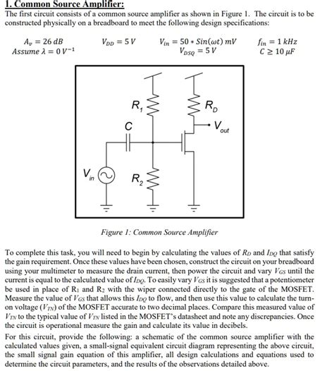 common source amplifier the first circuit consists of a common source